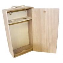 Paulownia wood slider wine box to fit two bottles of wine, champagne o ...